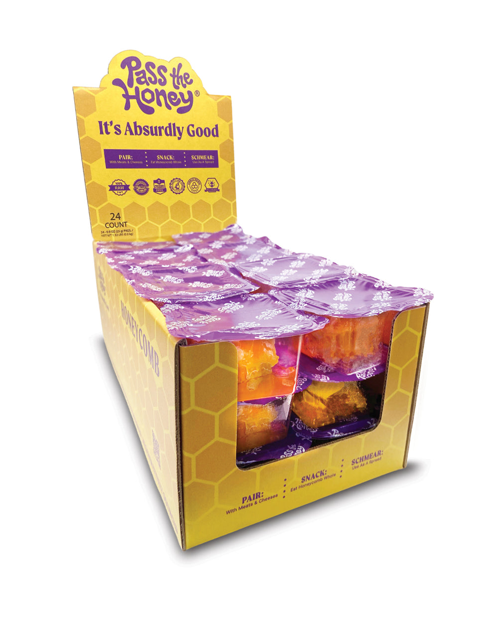 Box of 24 Individually Portioned Honeycomb | Pass the Honey